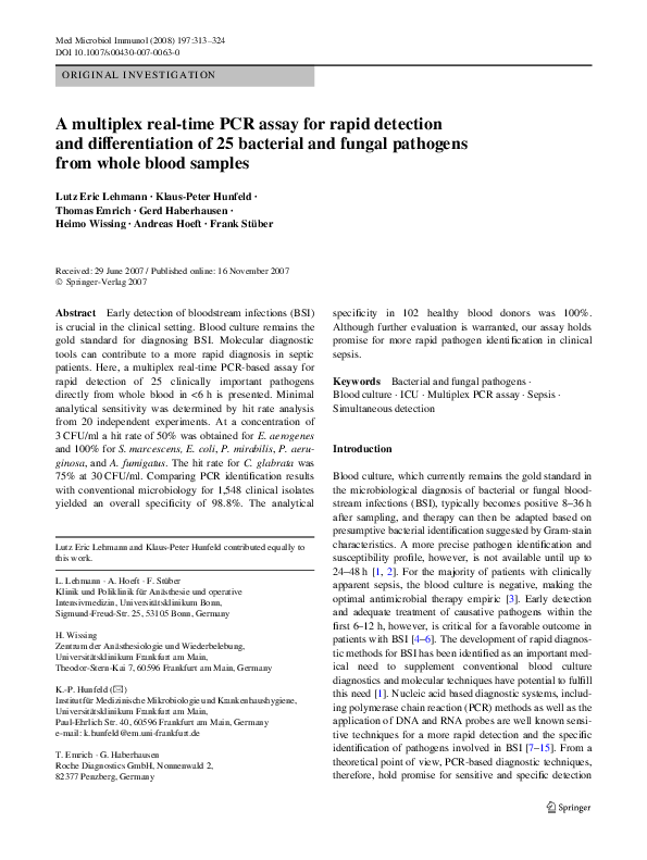 (PDF) A multiplex real-time PCR assay for rapid detection and ...
