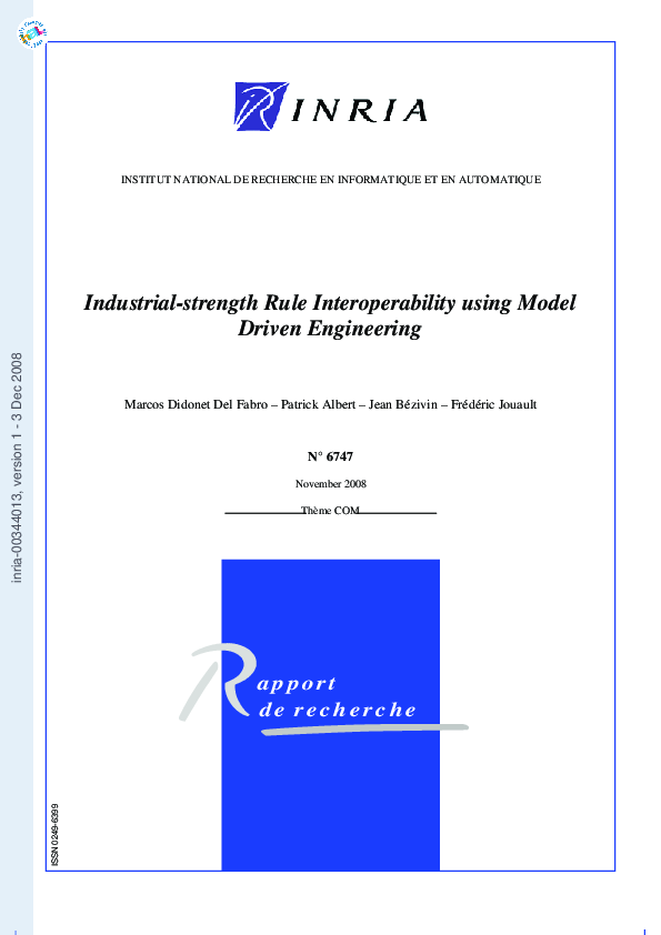 (PDF) Industrial-strength rule interoperability using model driven engineering