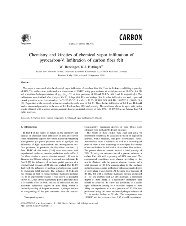 (PDF) Chemistry and Kinetics of Chemical Vapor Infiltration of ...