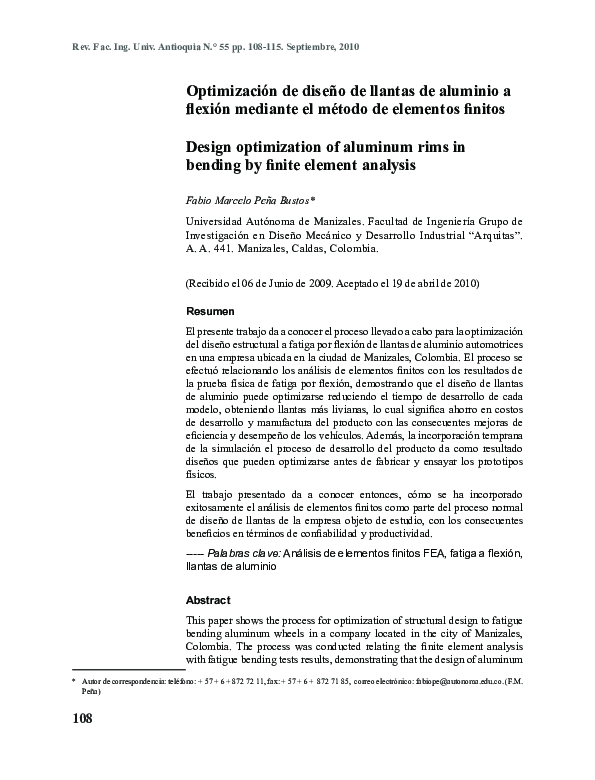 (PDF) Design optimization of aluminum rims in bending by finite element analysis | Fabio Marcelo ...