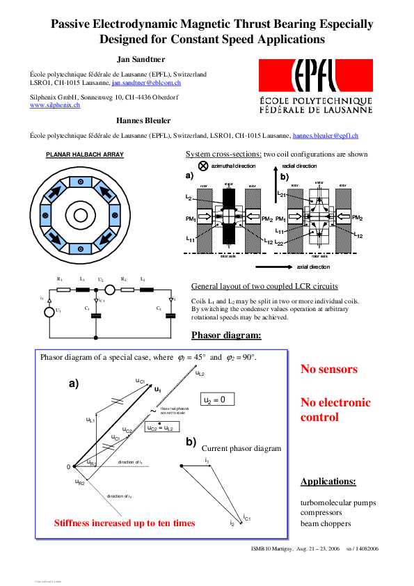 (PDF) Passive Electrodynamic Magnetic Thrust Bearing Especially ...