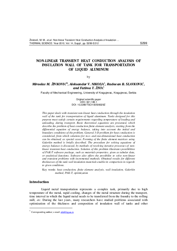 Pdf Nonlinear Transient Heat Conduction Analysis Of Functionally Graded Materials In The