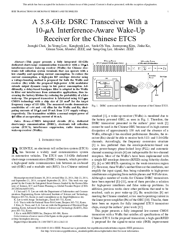 (PDF) A 5.8-GHz DSRC Transceiver With a 10-uA Interference-Aware Wake ...