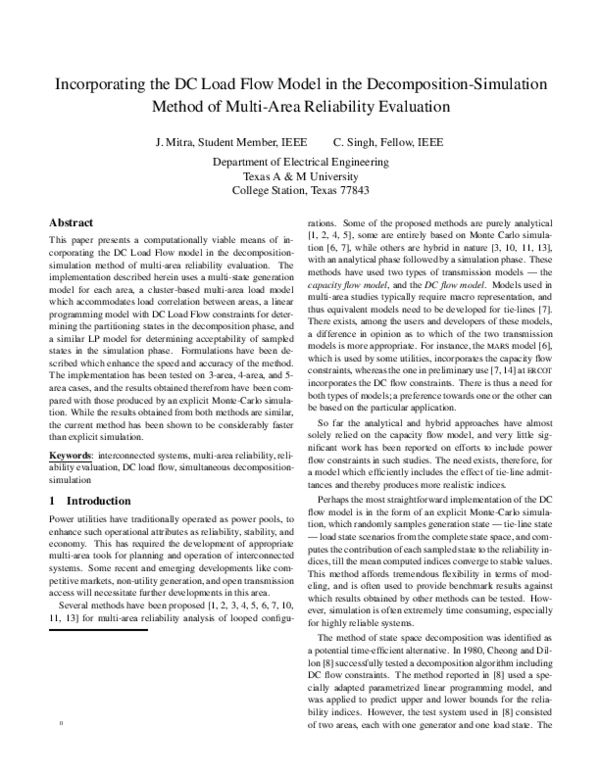 (PDF) Incorporating the DC load flow model in the decomposition ...