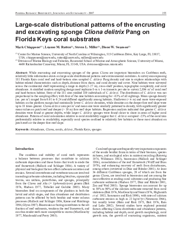 (PDF) Large-scale distributional patterns of the encrusting and ...