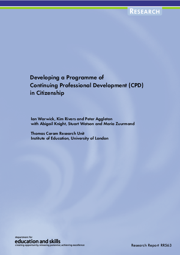 (PDF) CPD Programme Development in Citizenship Education