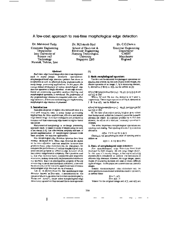 (PDF) A low-cost approach to real-time morphological edge detection | Yakoob Siyal - Academia.edu