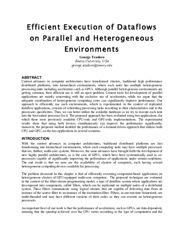 (PDF) Optimizing Dataflows in Heterogeneous Systems