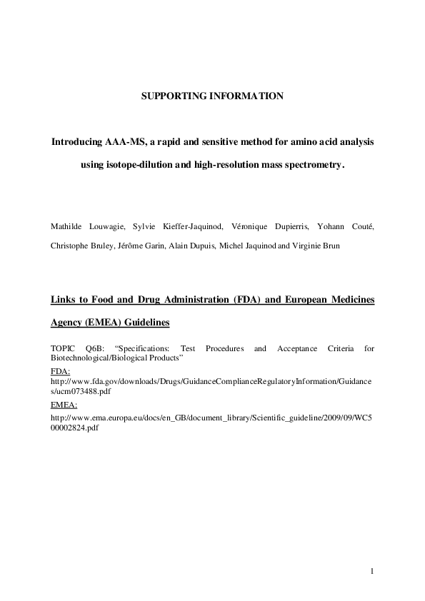 (PDF) Introducing AAA-MS, a Rapid and Sensitive Method for Amino Acid ...