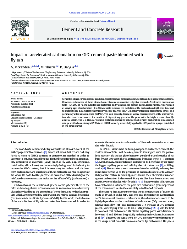 (PDF) Impact of accelerated carbonation on OPC cement paste blended ...