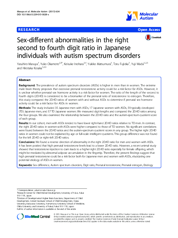 (PDF) Sex-different abnormalities in the right second to fourth digit ...