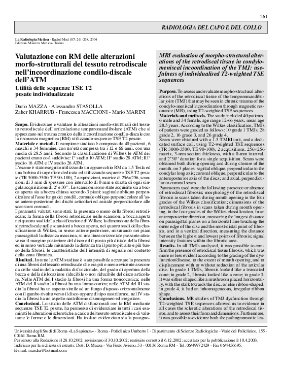 (PDF) [MRI evaluation of morpho-structural alterations of the ...