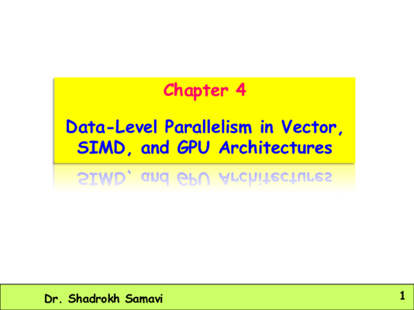 (PDF) 5- Data-Level Parallelism in Vector, SIMD, and GPU Architectures