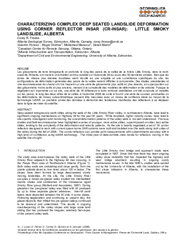 (PDF) Characterizing Complex Deep Seated Landslide Deformation using ...