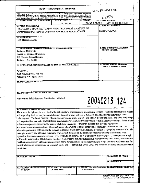 (PDF) Composite Isogrid Structures for Aerospace Engineering