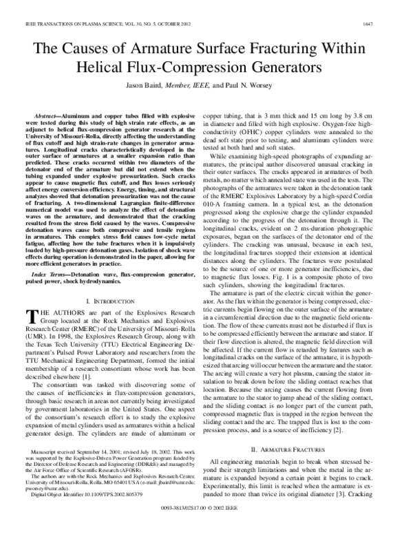 (PDF) The causes of armature surface fracturing within helical flux ...