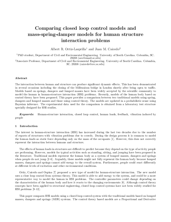 (PDF) Comparing closed loop control models and mass-spring-damper ...