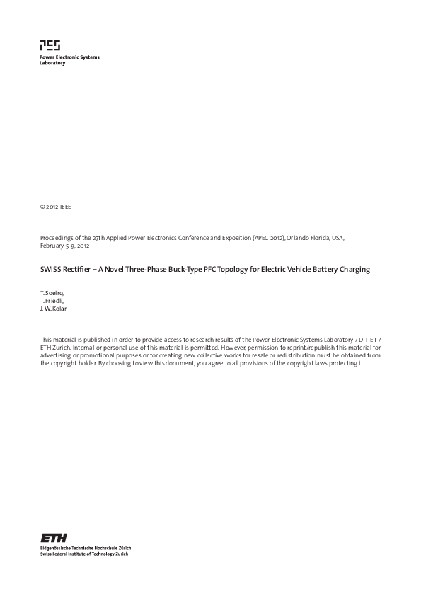 (PDF) Swiss rectifier — A novel three-phase buck-type PFC topology for ...