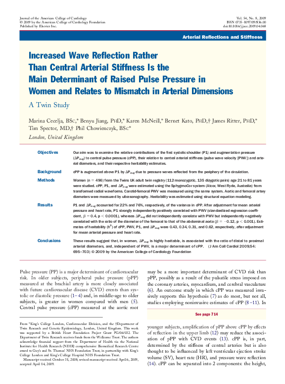 (PDF) Increased Wave Reflection Rather Than Central Arterial Stiffness ...