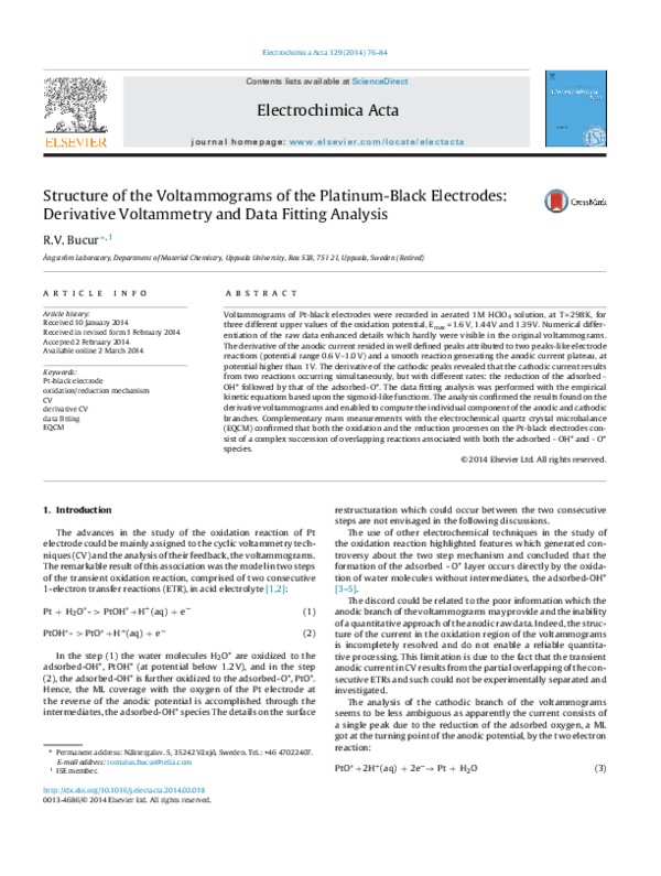 (PDF) Structure of the Voltammograms of the Platinum-Black Electrodes ...