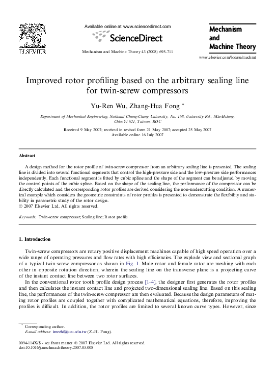 (PDF) Improved rotor profiling based on the arbitrary sealing line for ...