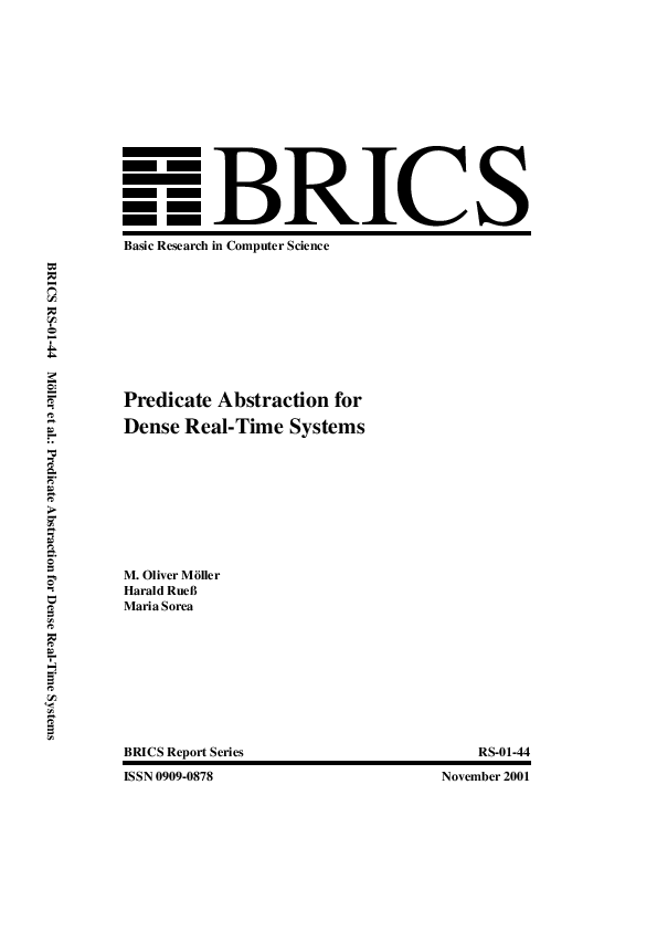 (PDF) Predicate Abstraction for Dense Real-Time Systems