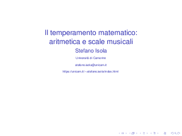 (PDF) Il temperamento matematico: aritmetica e scale musicali