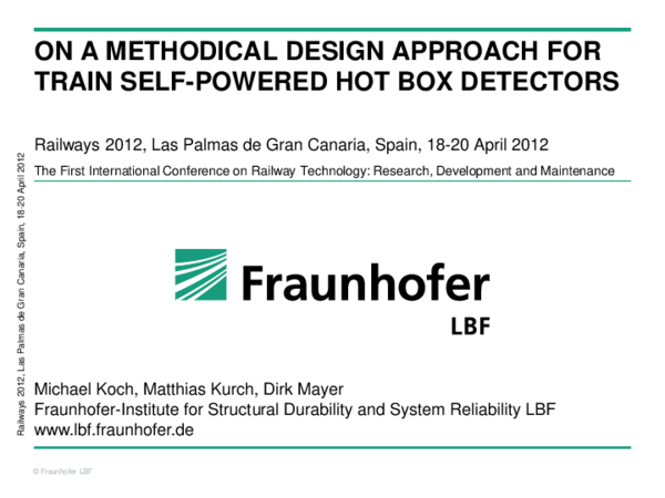(PDF) © Fraunhofer LBF Presentation: On a Methodical Design Approach ...