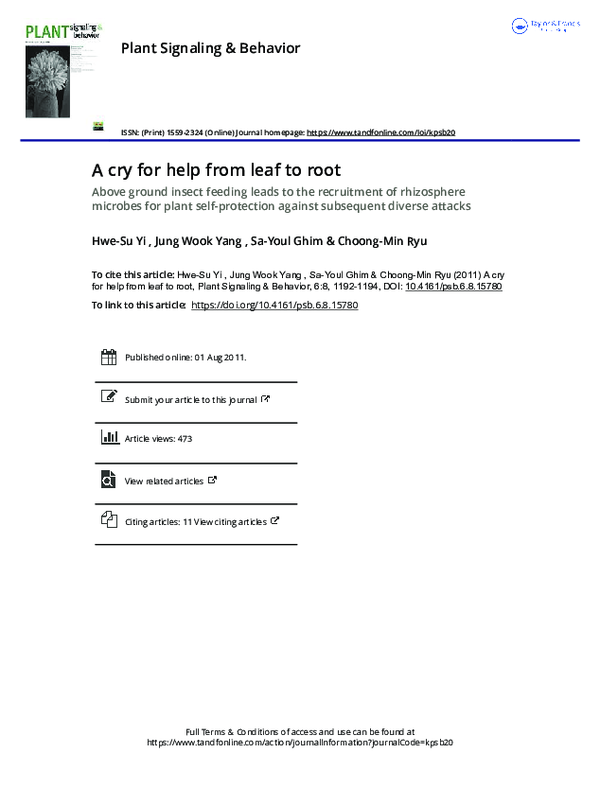 (PDF) A cry for help from leaf to root