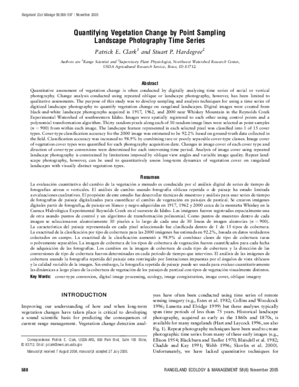 (PDF) Quantifying vegetation change by point sampling landscape ...