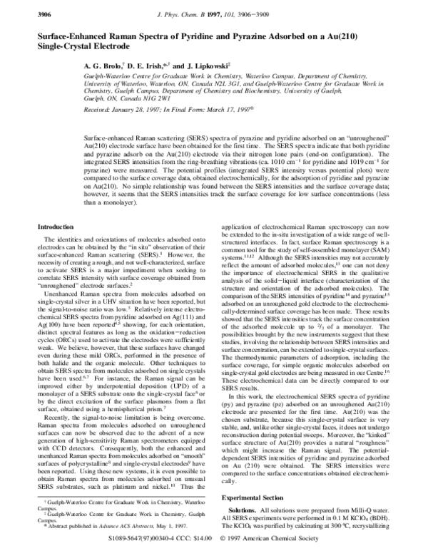 (PDF) Surface-Enhanced Raman Spectra of Pyridine and Pyrazine Adsorbed ...