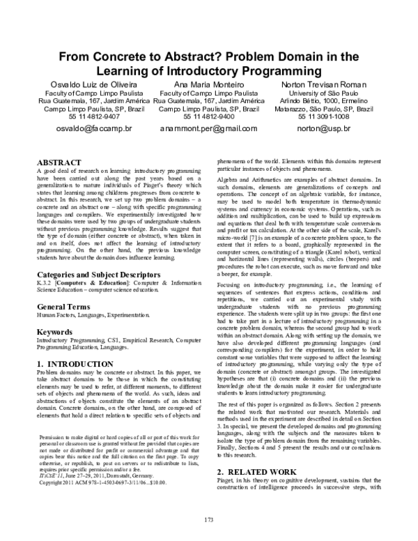 (PDF) From concrete to abstract?