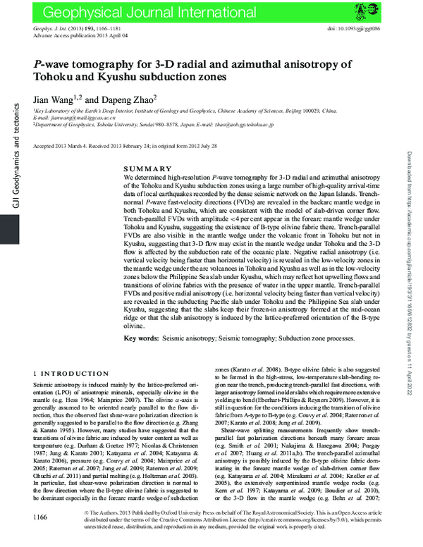 (PDF) P-wave tomography for 3-D radial and azimuthal anisotropy of ...