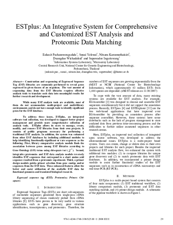 (PDF) ESTplus: an integrative system for comprehensive and customized ...