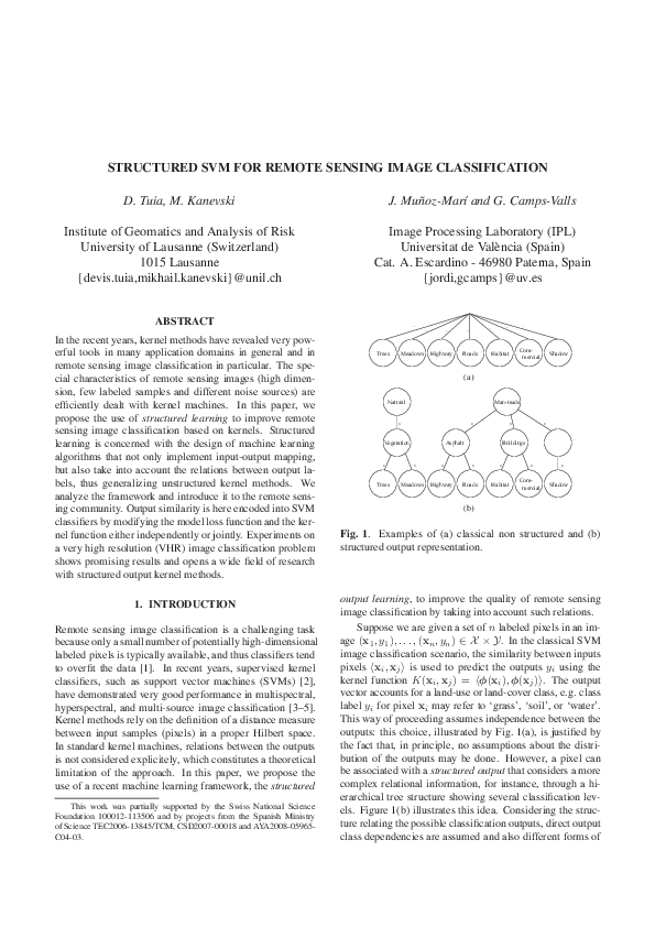 Pdf Structured Svm For Remote Sensing Image Classification