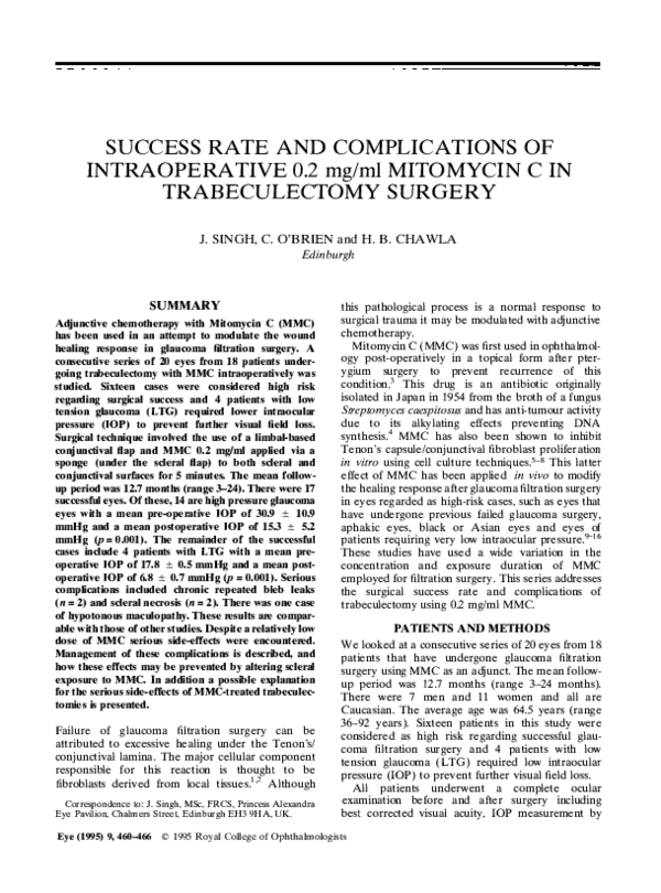 (PDF) Success rate and complications of intraoperative 0.2 mg/ml ...