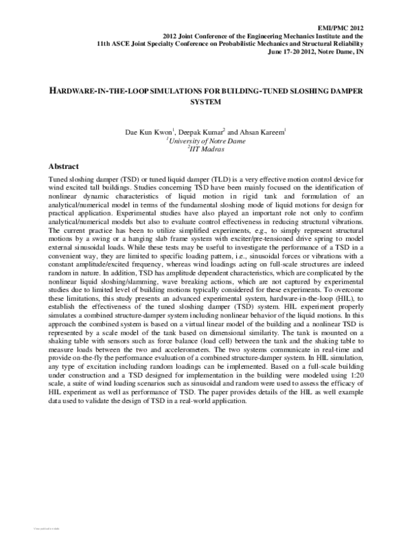 (PDF) Hardware-in-the-loop simulations for building-tuned sloshing ...