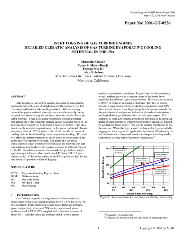 (PDF) Inlet fogging of gas turbine engines detailed climatic analysis ...