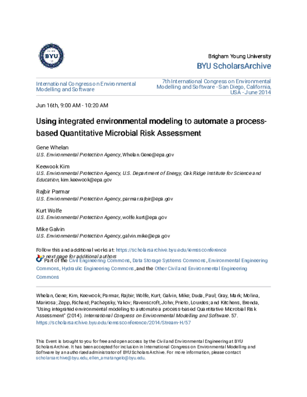 (PDF) An integrated environmental modeling framework for performing ...