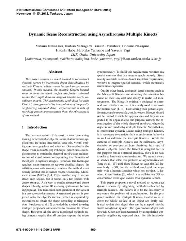 Pdf Dynamic Scene Reconstruction Using Asynchronous Multiple Kinects