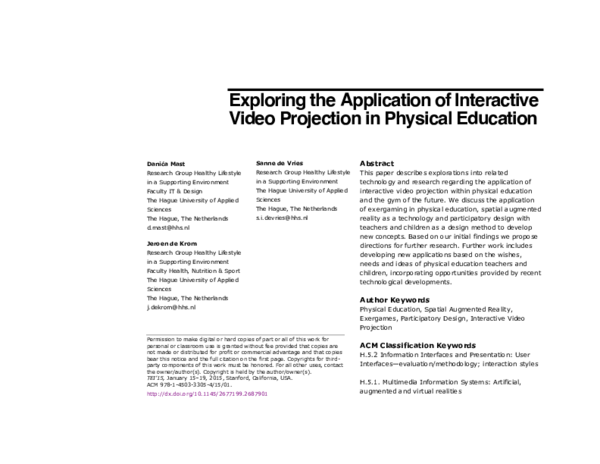 (PDF) Interactive Video Projection in Physical Education
