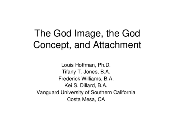 (PDF) The God image, the God concept, and attachment
