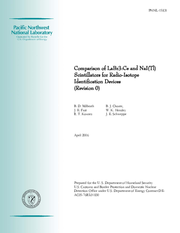(PDF) Comparison of LaBr3: Ce and NAI (Tl) scintillators for radio ...