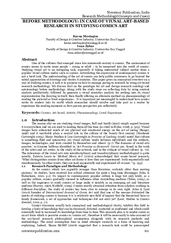(PDF) BEFORE METHODOLOGY: IN CASE OF VISUAL ART-BASED RESEARCH IN ...