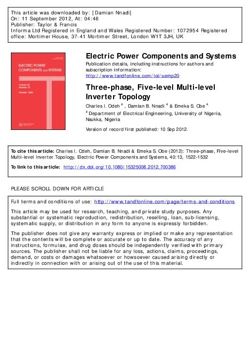 (PDF) Single-phase 9-level hybridised cascaded multilevel inverter