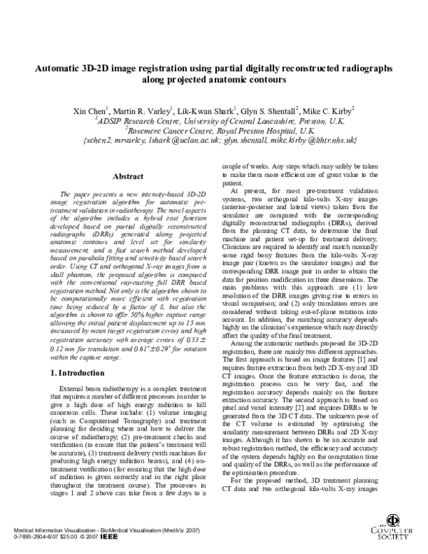 (PDF) Automatic 3D-2D image registration using partial digitally reconstructed radiographs along ...