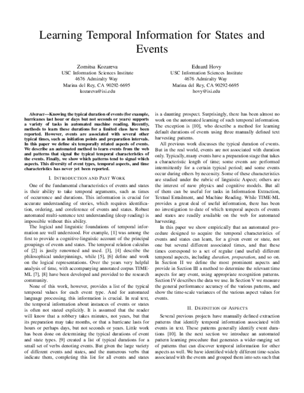 (PDF) Learning Temporal Information for States and Events | Eduard Hovy ...