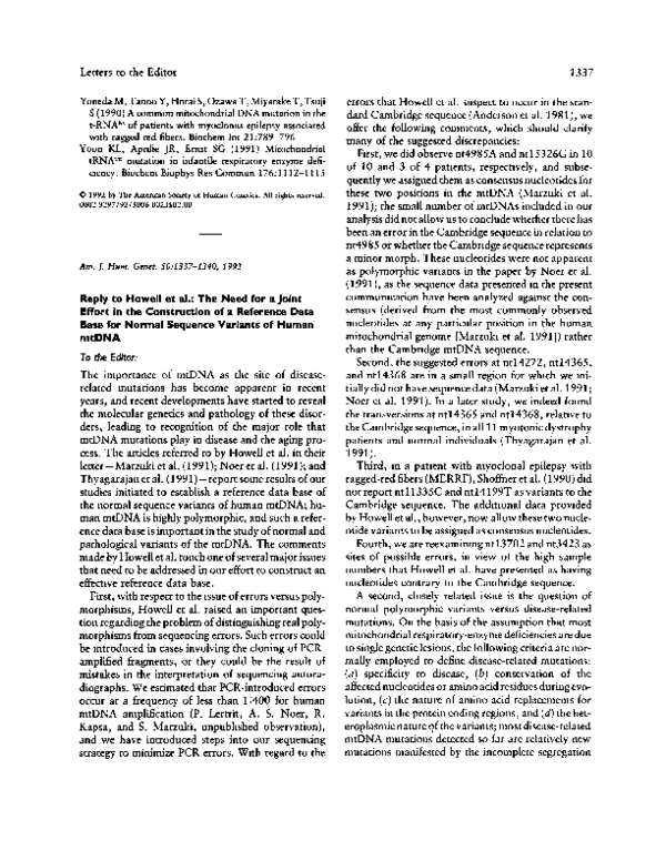 (PDF) Reply to Howell et al.: The need for a joint effort in the ...