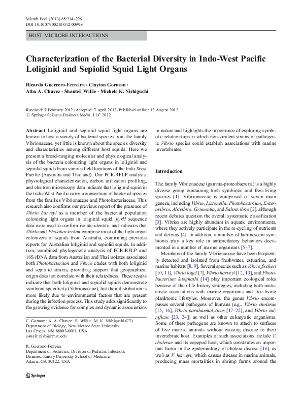 (PDF) Characterization of the bacterial diversity in Indo-West Pacific ...