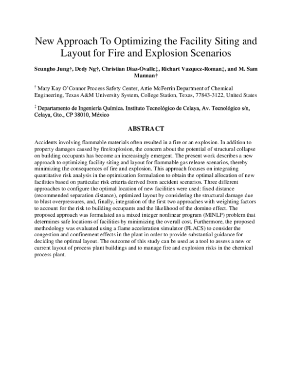 (PDF) New Approach To Optimizing the Facility Siting and Layout for ...